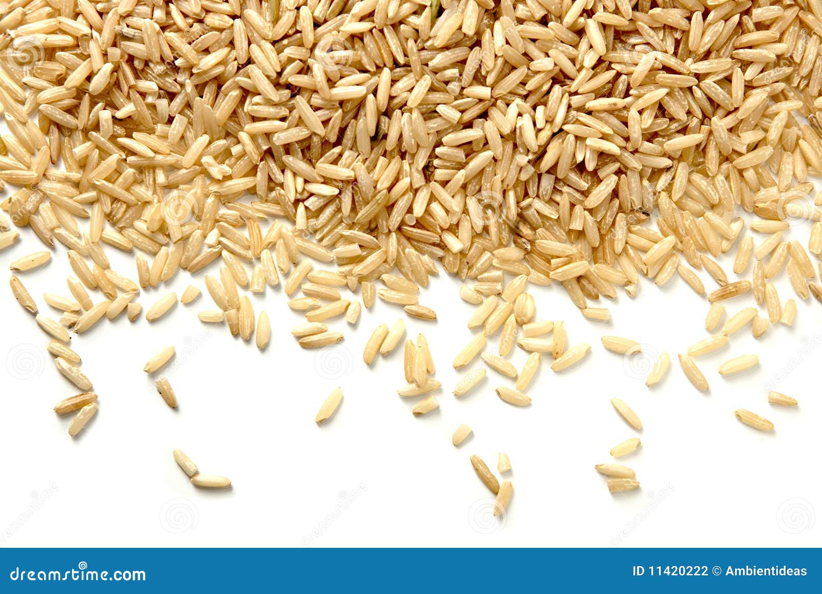 Brown Rice on White Background Stock Photo - Image of food, brown: 11420222