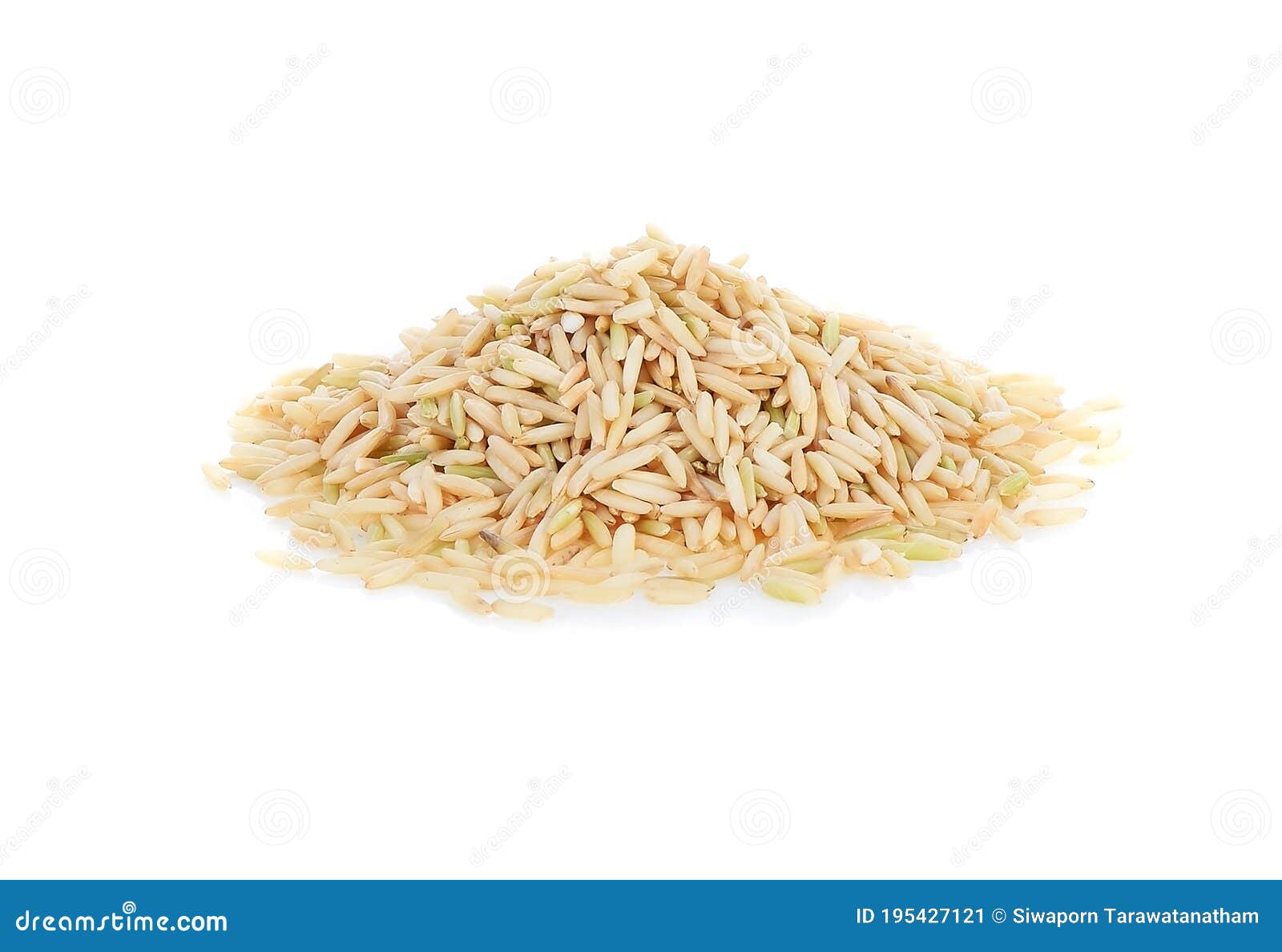 Brown Rice on White Background Stock Image - Image of diet, isolated ...