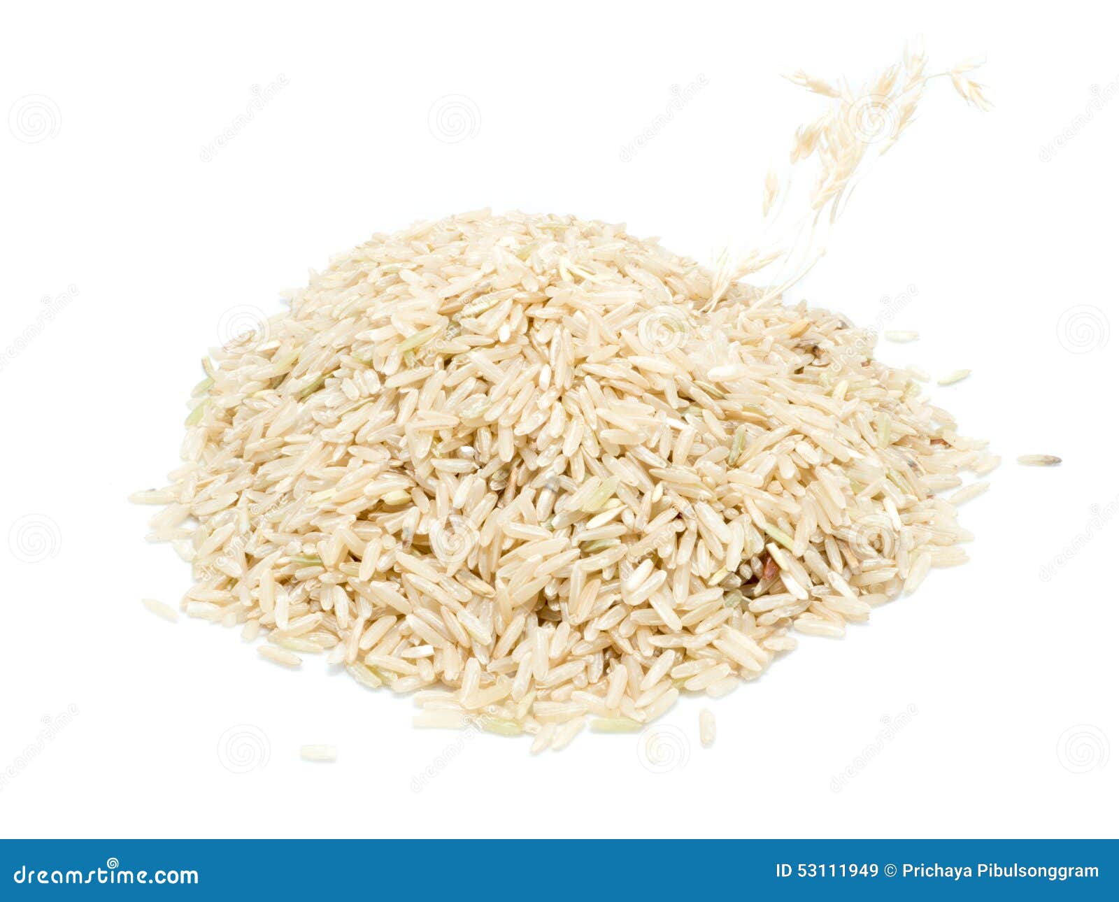 Brown Rice on White Background Stock Image - Image of gourmet, grain ...