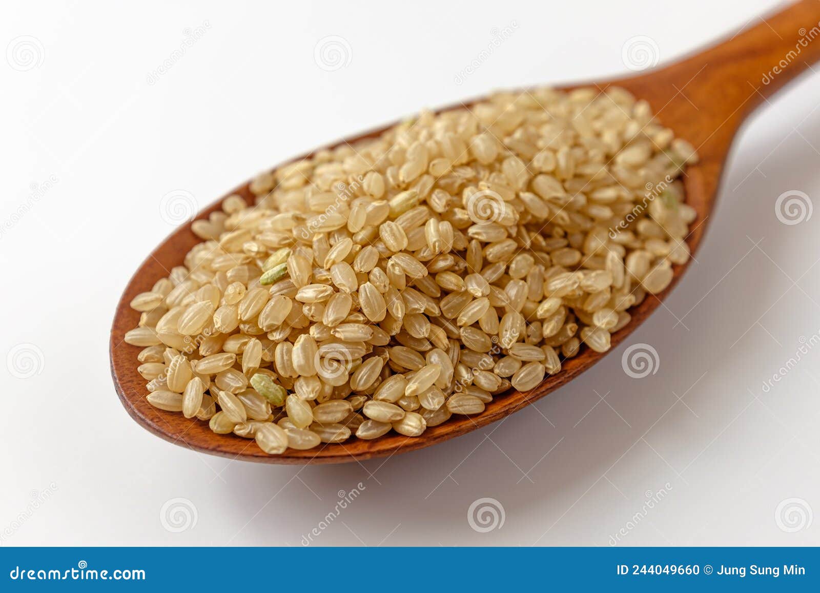 Brown Rice on a White Background Stock Photo - Image of fiber, healthy ...