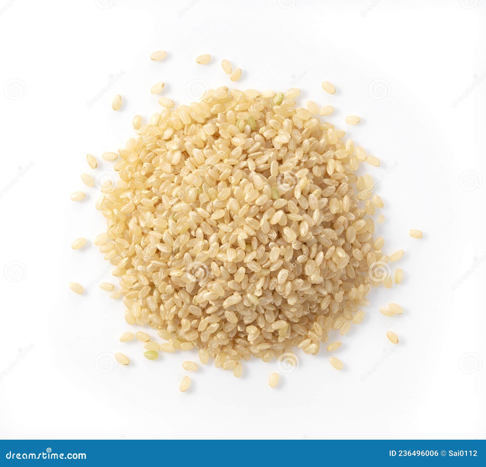 Brown Rice on a White Background Stock Photo - Image of food, natural ...