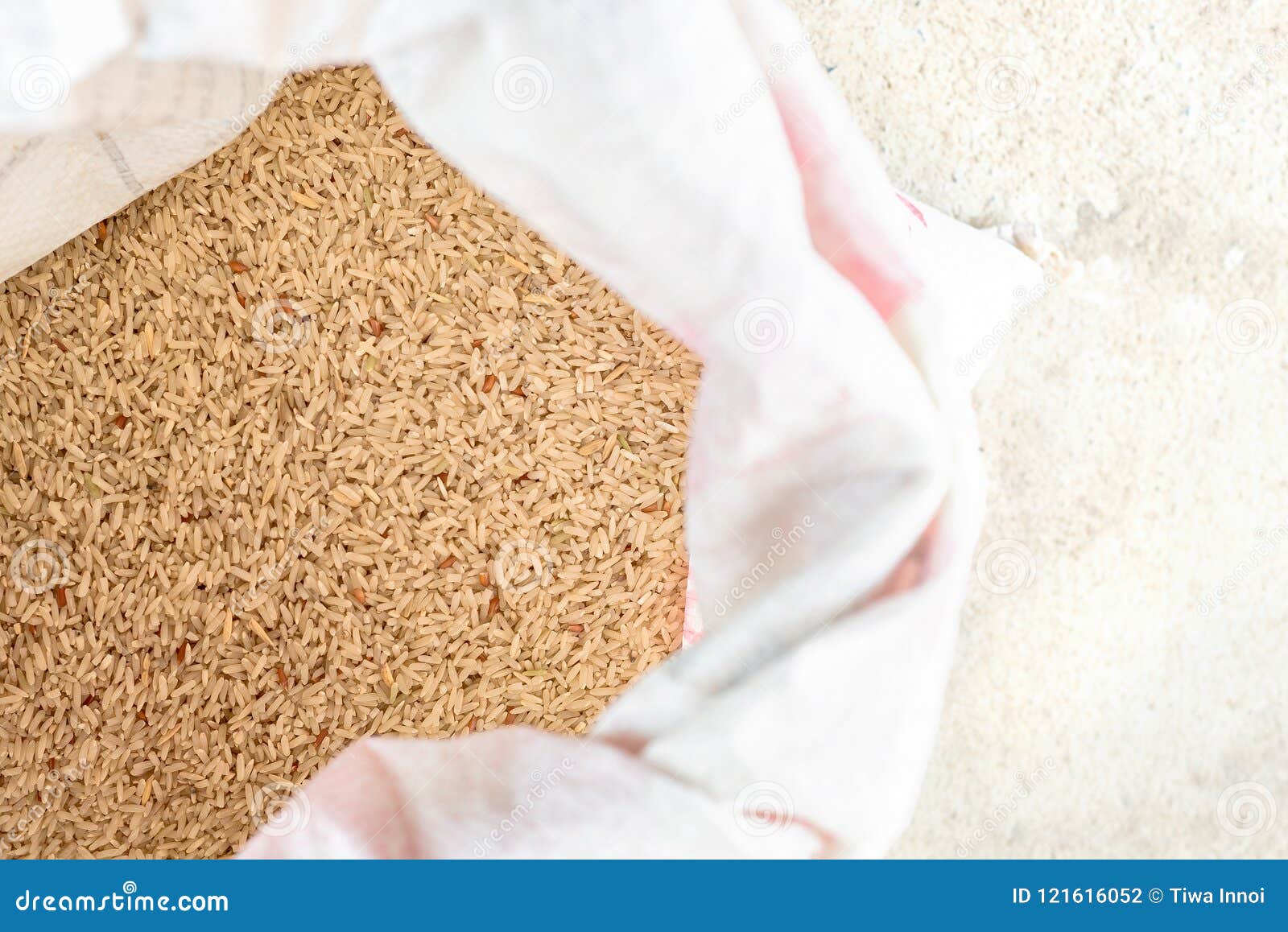 Brown Rice in bag stock photo. Image of eating, bambooweave - 121616052