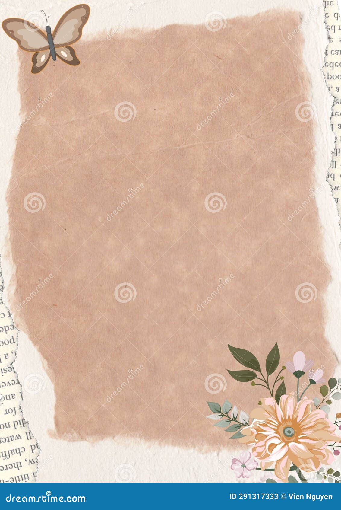 Brown Ripped Paper Notes - 1 Stock Illustration - Illustration of ...