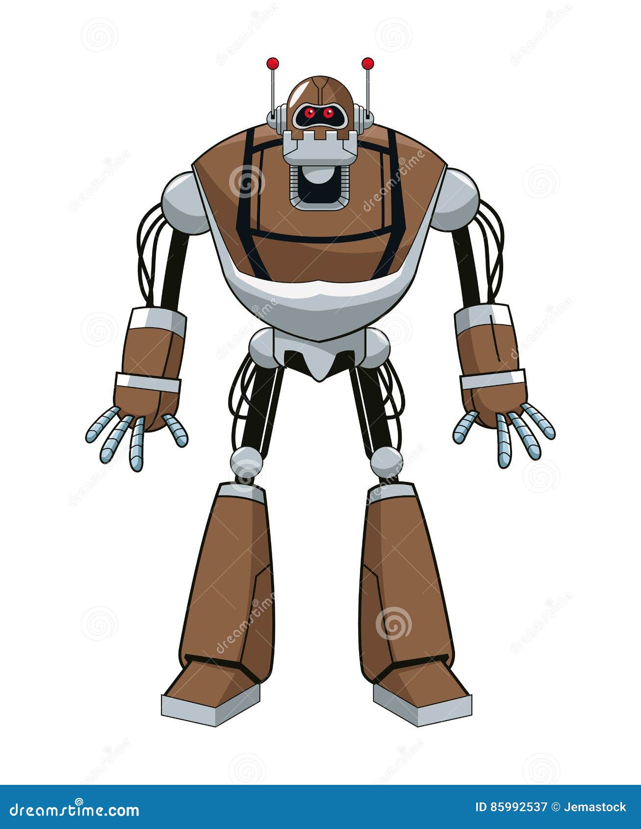 Brown Robot Electric Mechanical Stock Vector - Illustration of brown ...