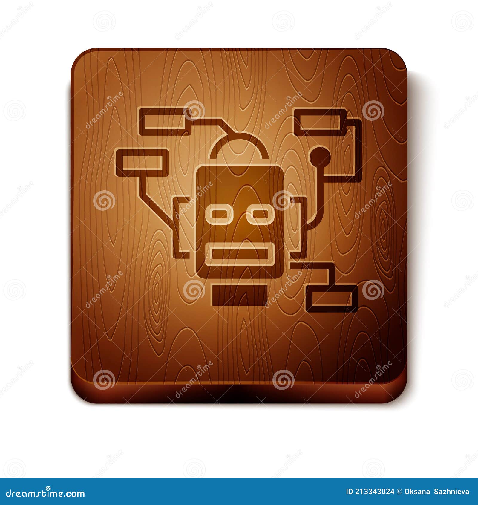 Brown Robot Icon Isolated On White Background. Artificial Intelligence ...