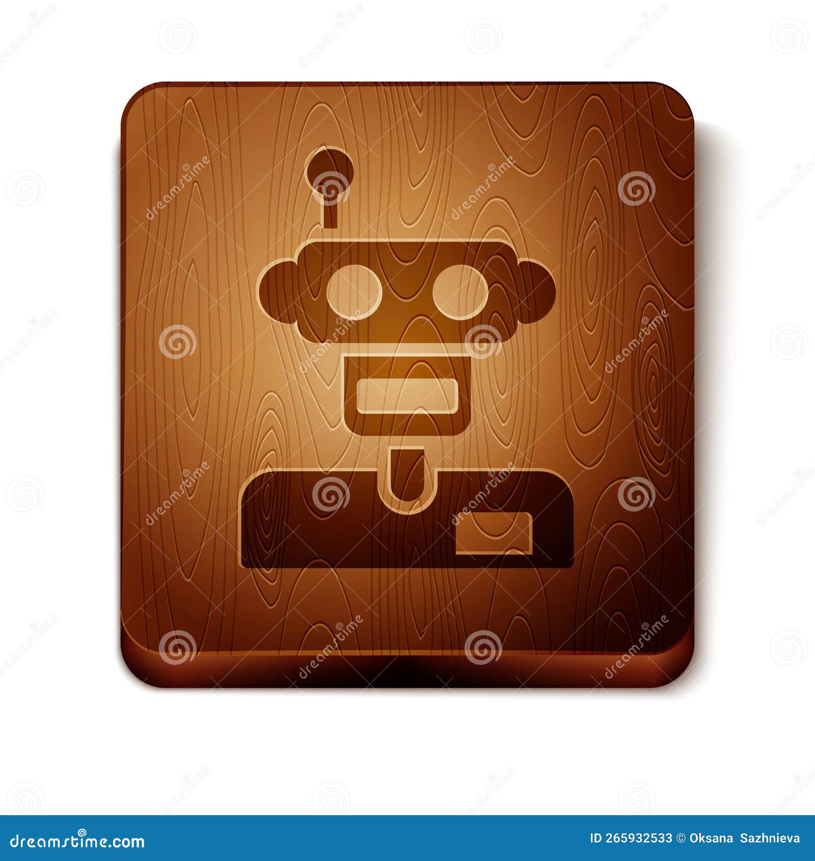 Brown Robot Icon Isolated On White Background. Artificial Intelligence ...