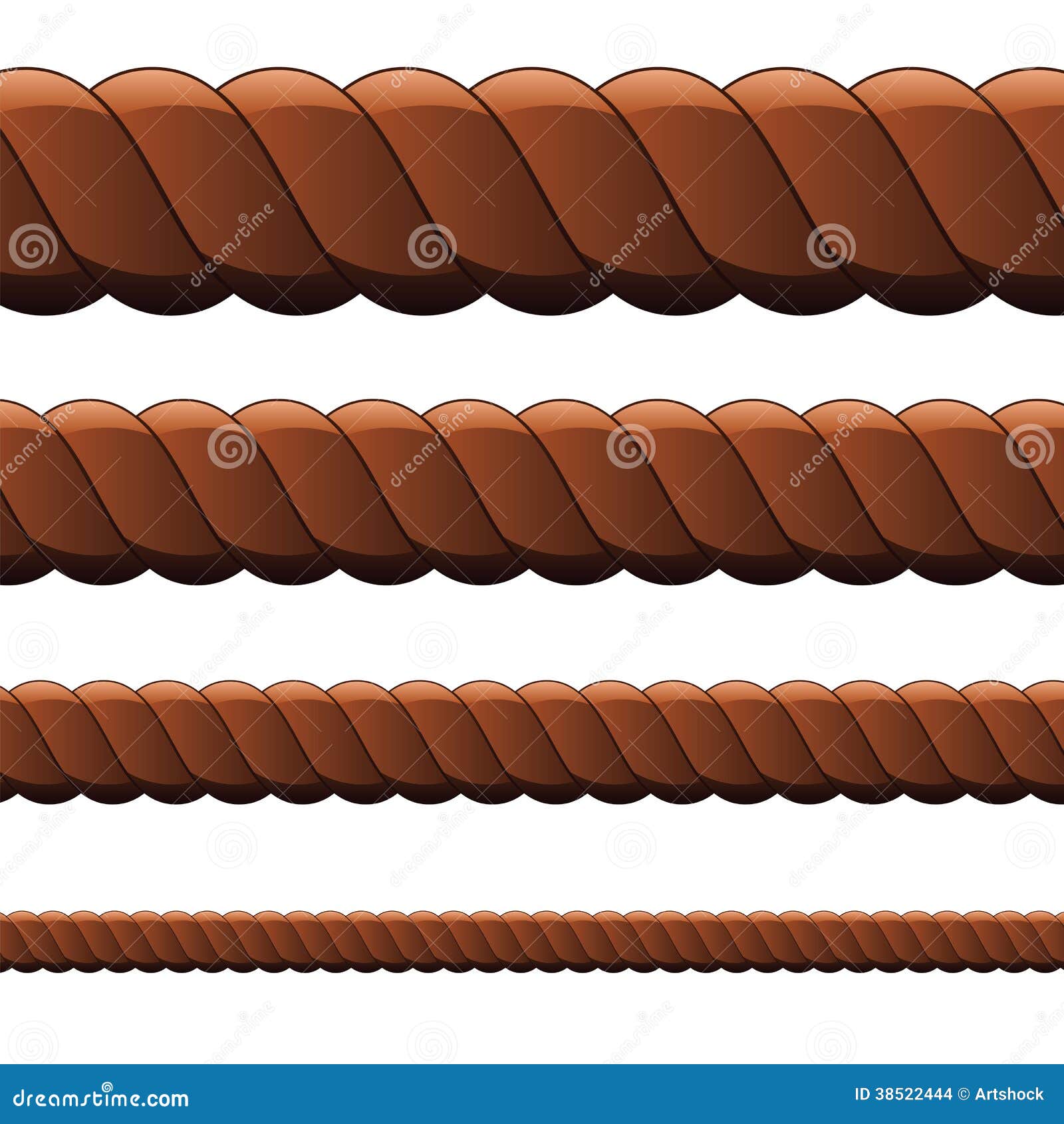 Brown rope in four sizes stock illustration. Illustration of pattern ...