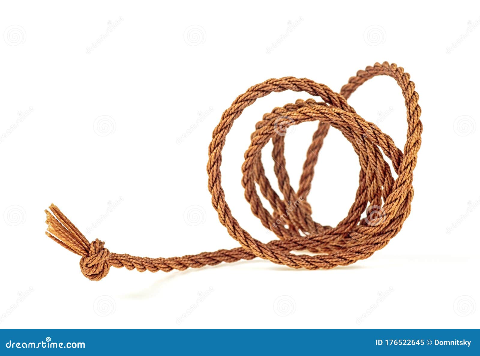 Brown Rope Isolated on White Background, Selective Focus Stock Image ...