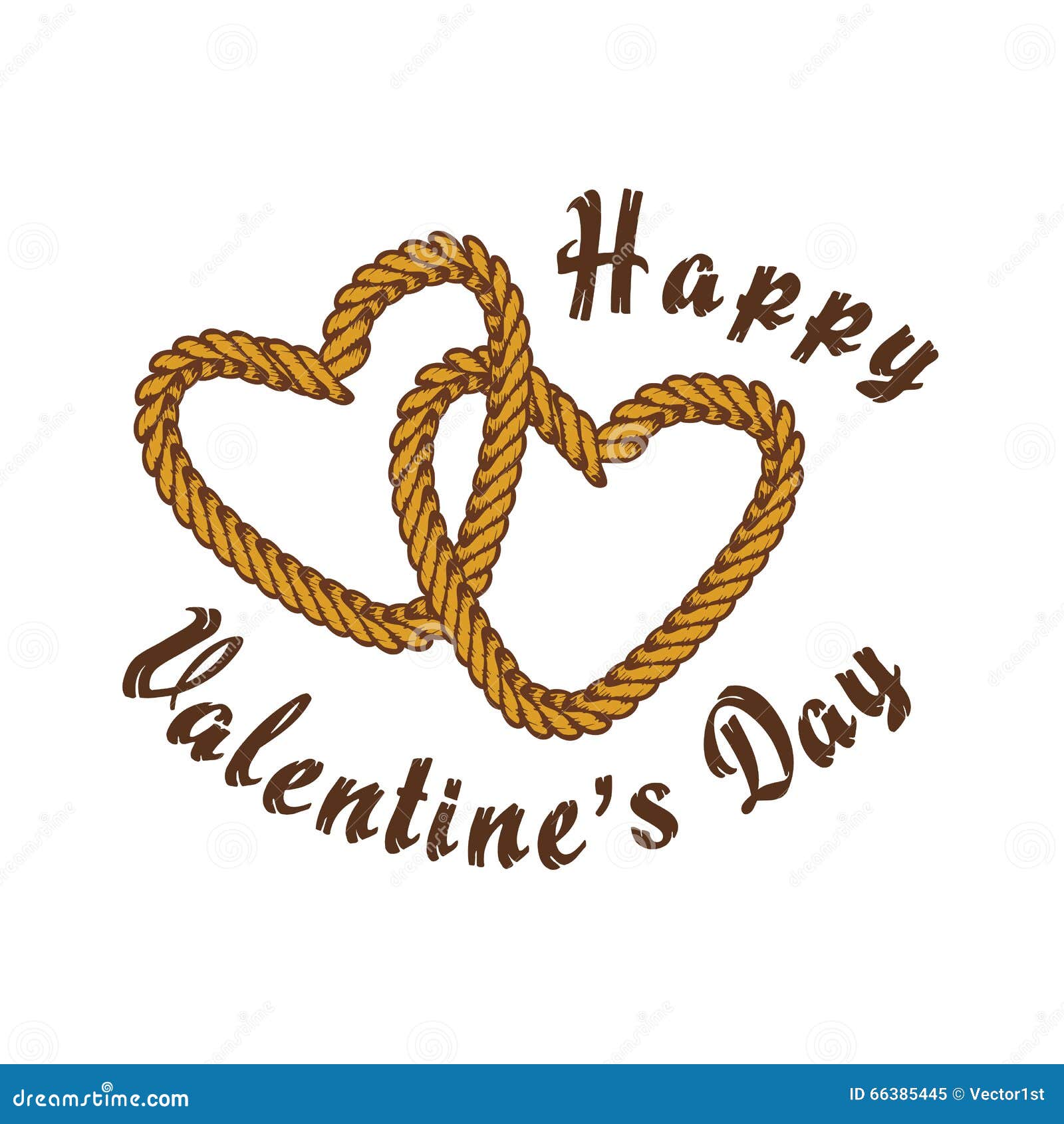 Brown Rope Valentine Day Theme Stock Vector - Illustration of decor ...