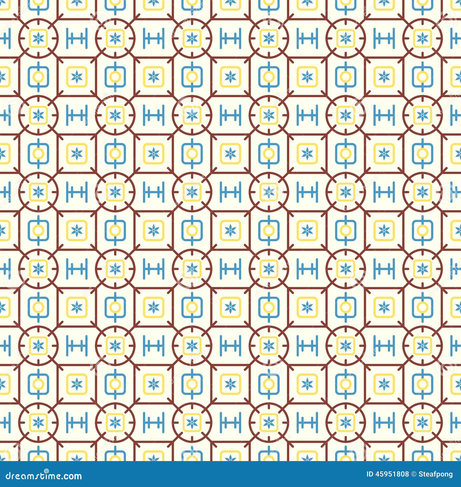 Brown Rounded Corner Rectangle and Flower and Line Pattern Stock Vector ...