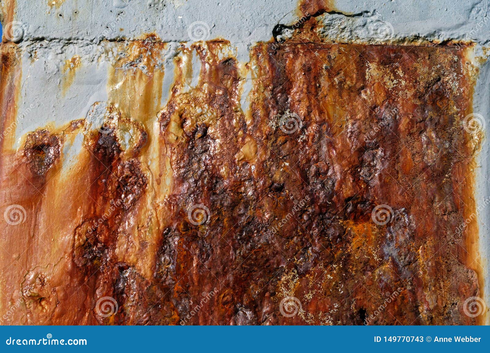 Brown Rust Stains and Ruins a White Wall Stock Image - Image of metal ...