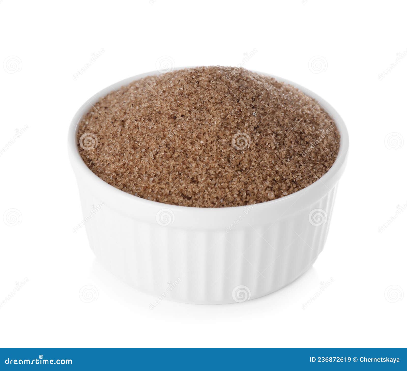 Brown Salt in Bowl Isolated on White Stock Image - Image of grain ...