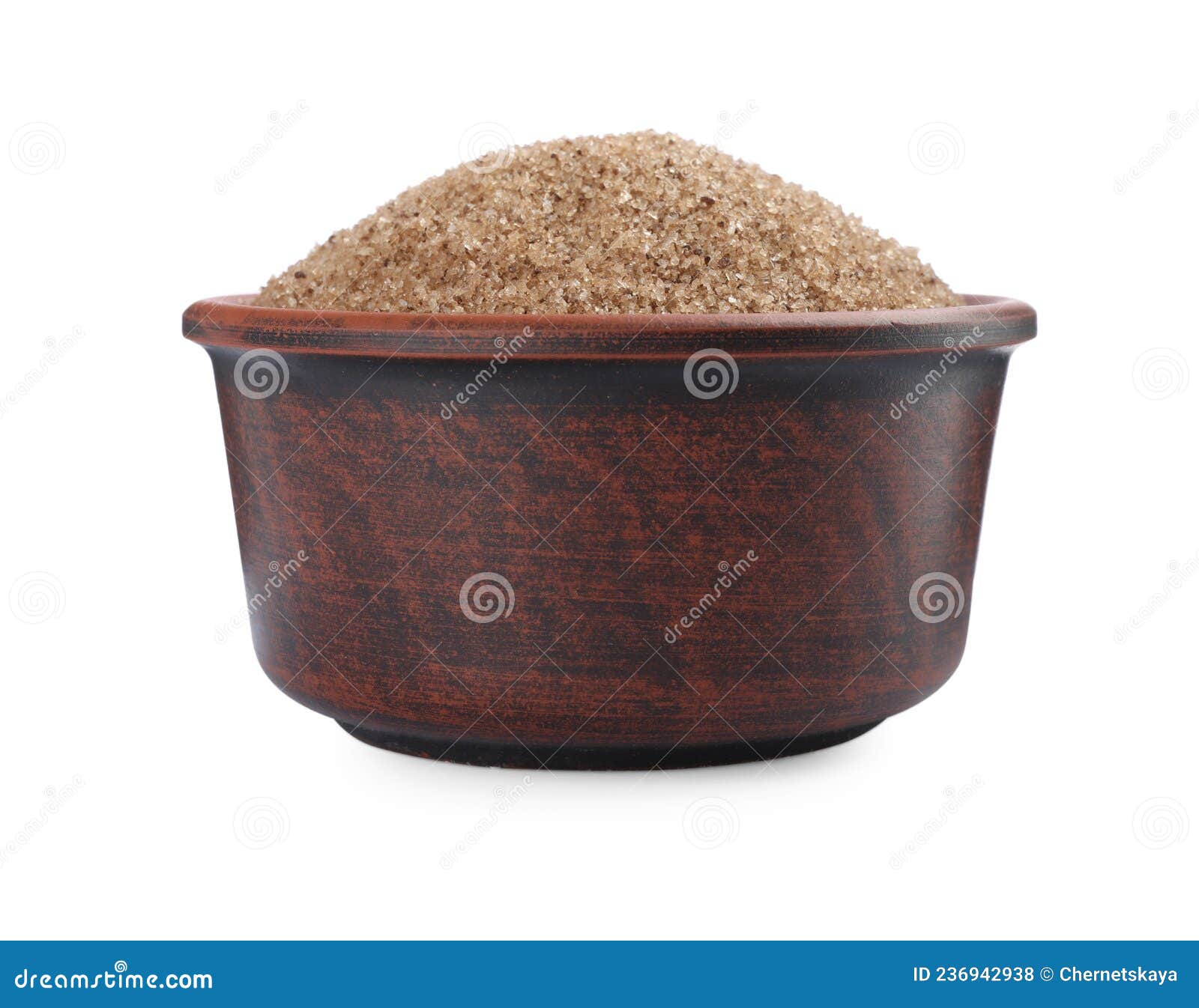 Brown Salt in Bowl Isolated on White Stock Photo - Image of salt ...