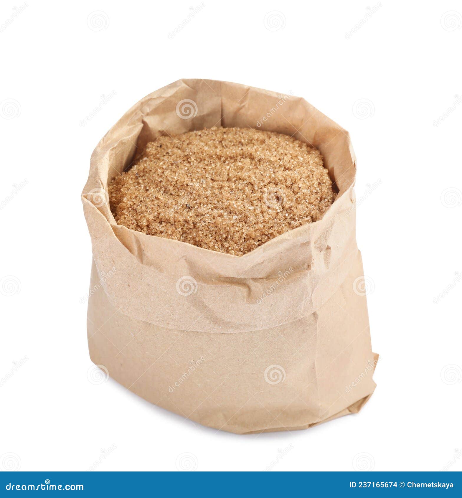 Brown Salt in Paper Bag Isolated on White Stock Photo - Image of ...