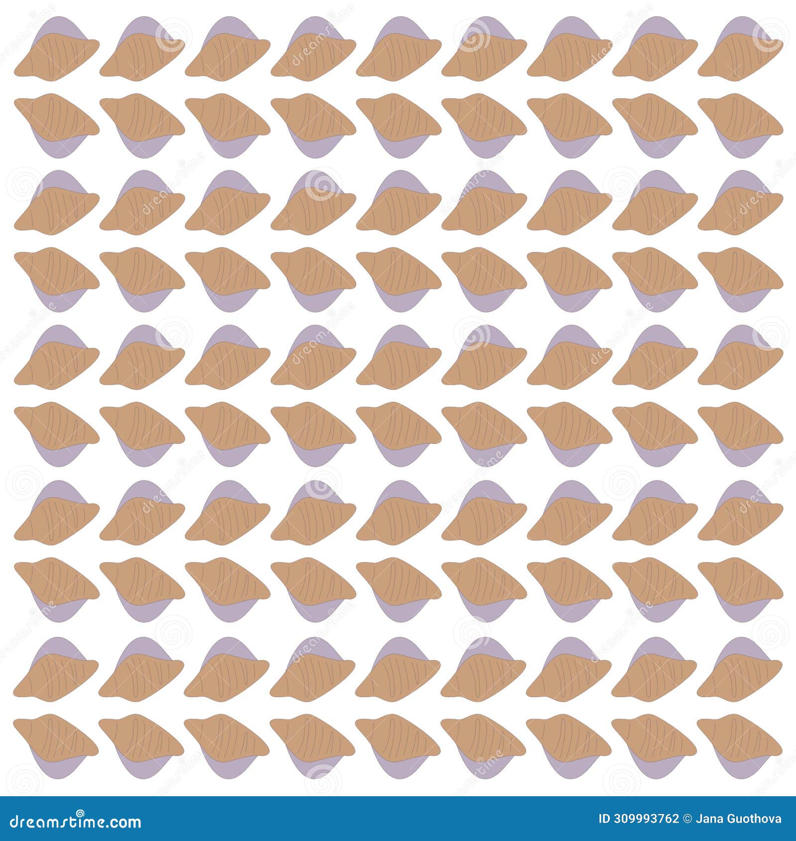 Sea Shells Pattern. Seamless Texture With Marine Seashells. Blue ...
