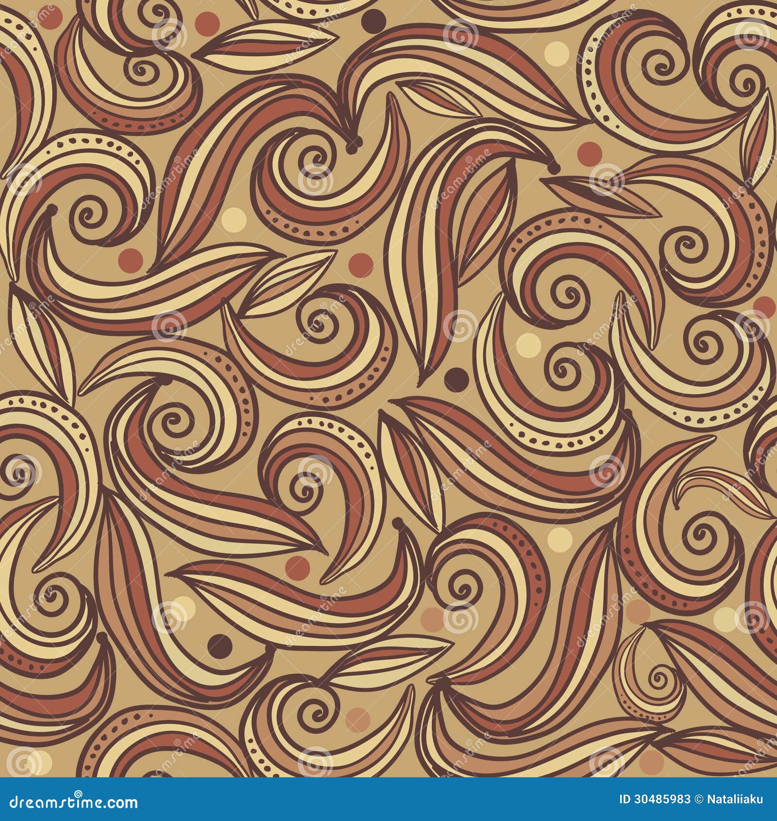 Brown Seamless Abstract Pattern Stock Vector - Illustration of floral ...