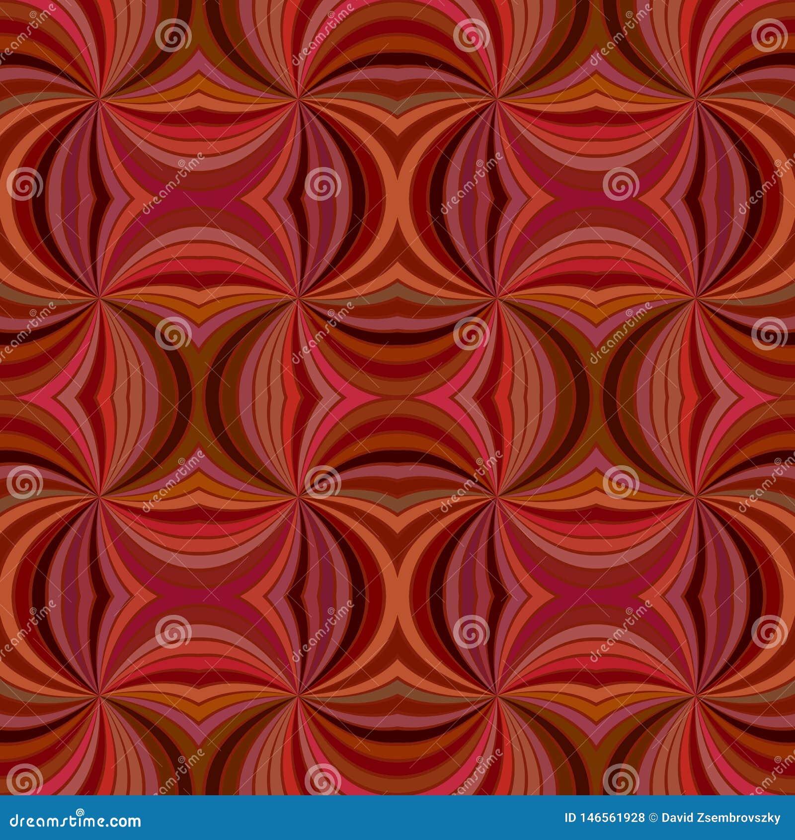 Brown Seamless Abstract Psychedelic Curved Stripe Pattern Background ...