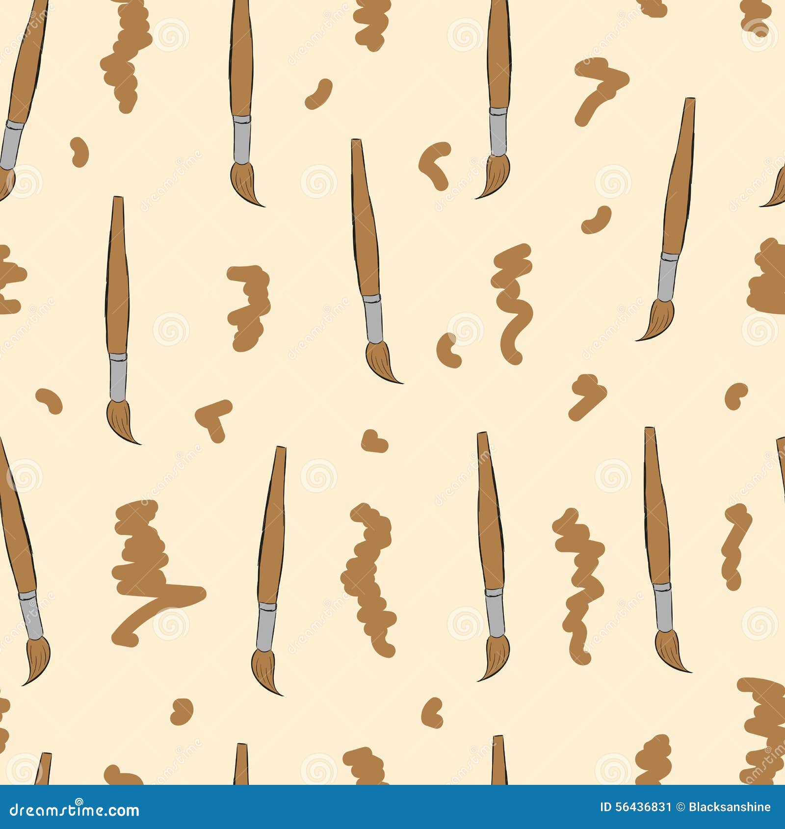 Brown seamless brush stock vector. Illustration of paint - 56436831
