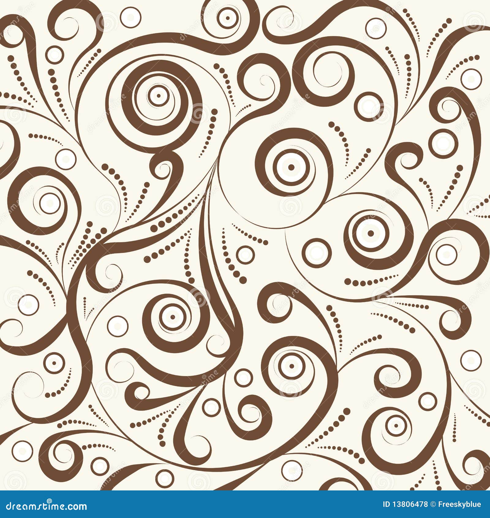 Brown Seamless Curl Pattern Stock Illustration - Illustration of cover ...