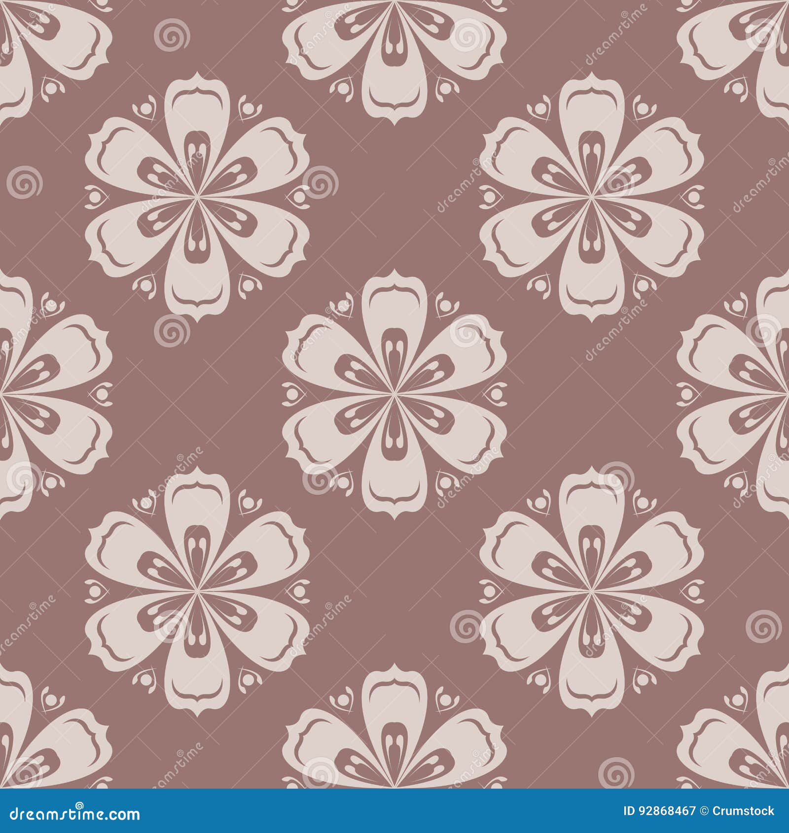 Brown Seamless Pattern. Floral Abstract Background Stock Vector ...