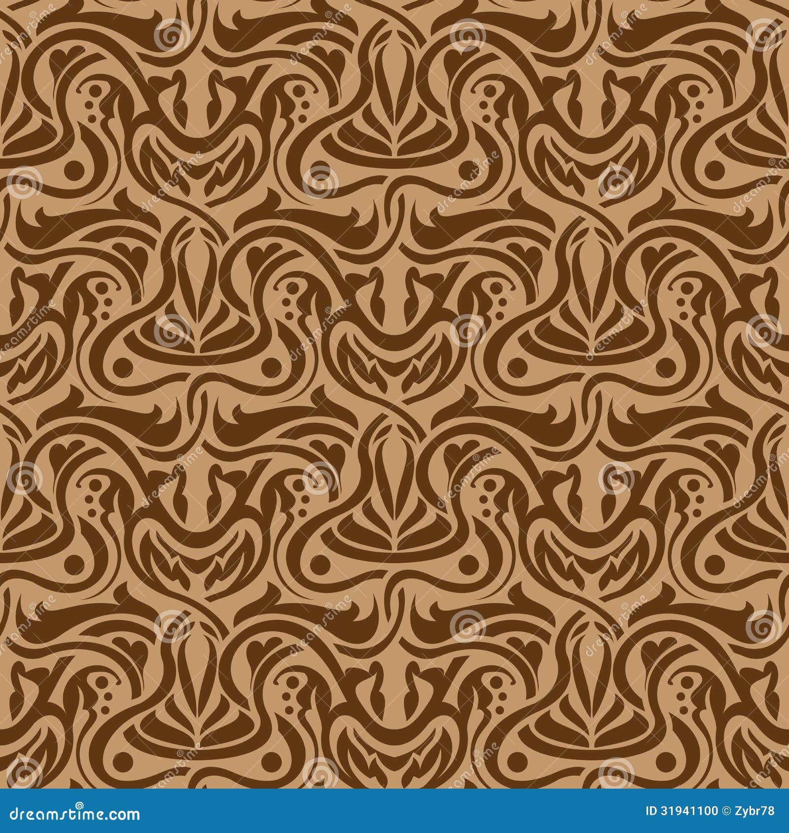 Brown seamless pattern stock vector. Illustration of repeating - 31941100