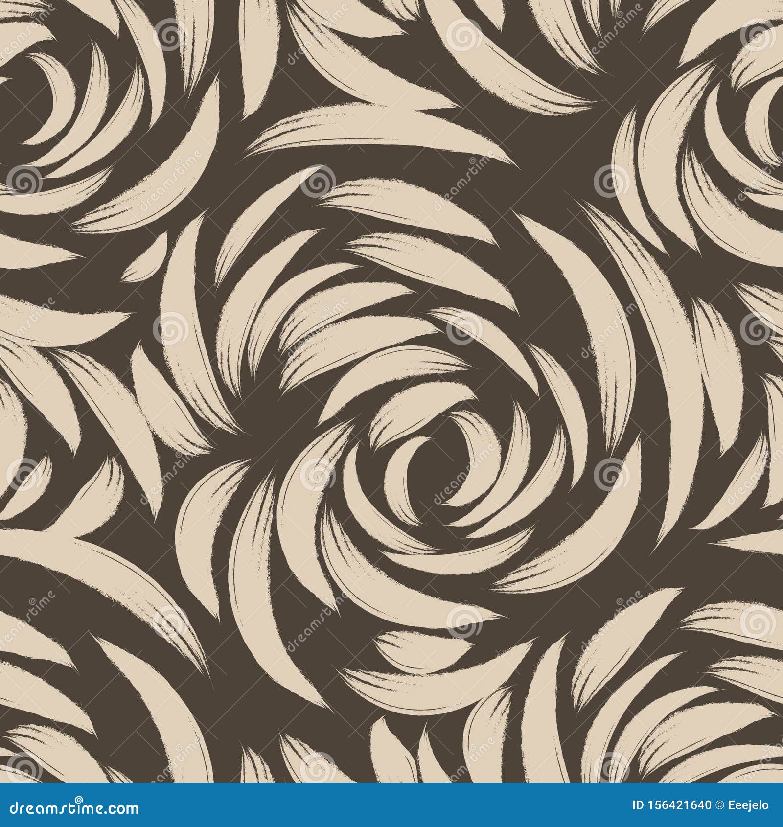 Brown Seamless Pattern of Lines or Brush Strokes in the Form of Arcs ...