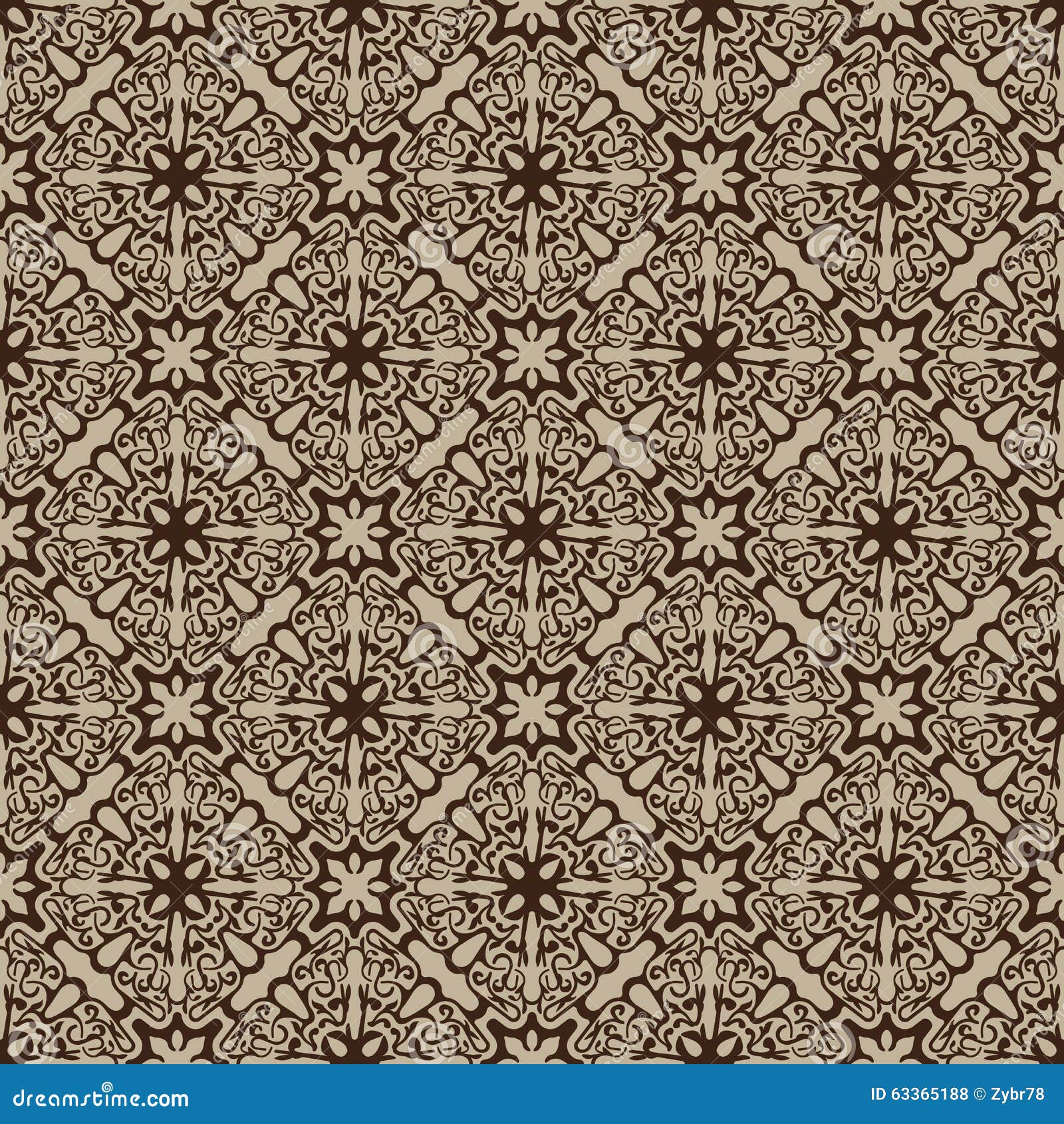 Brown seamless pattern stock vector. Illustration of textile - 63365188
