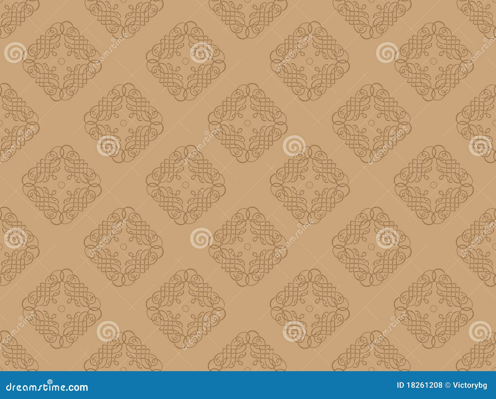 Brown Seamless Wallpaper Pattern Stock Illustration - Illustration of ...