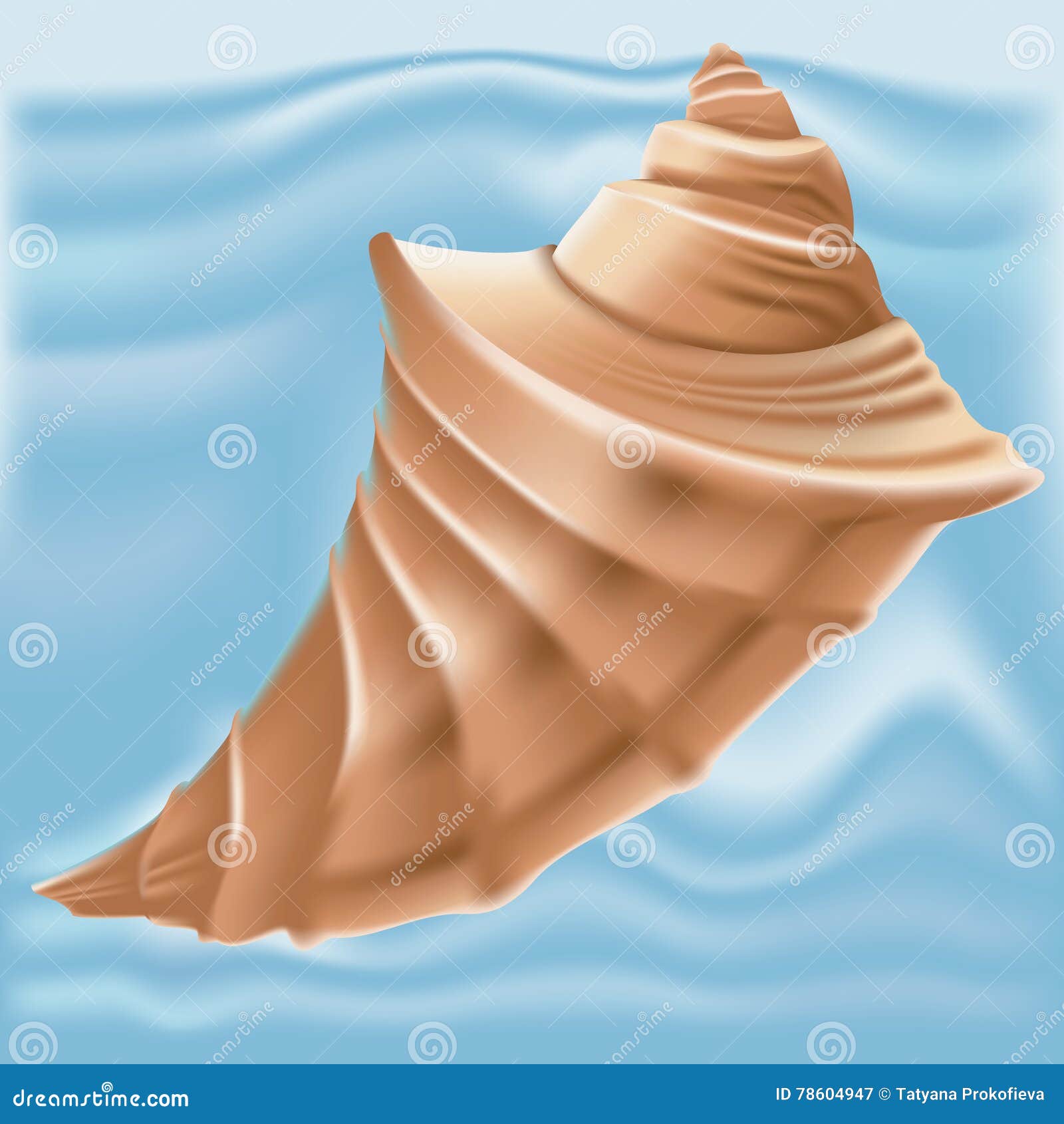 Brown Seashell on Background Stock Illustration - Illustration of logo ...