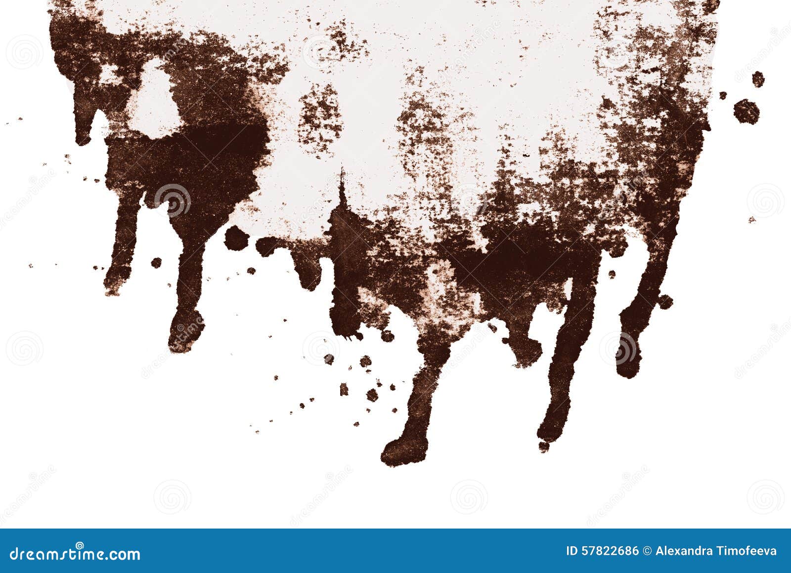Brown Sepia Ink Abstract Dripping Shape Isolated Stock Illustration ...