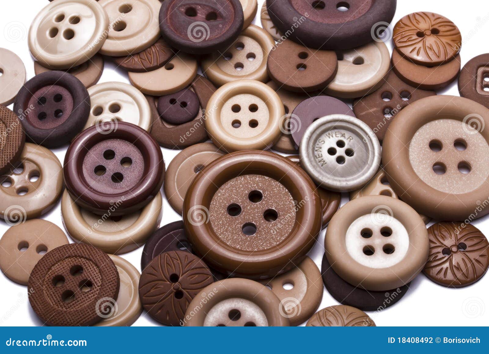 Brown sewing buttons stock photo. Image of fashion, multi - 18408492