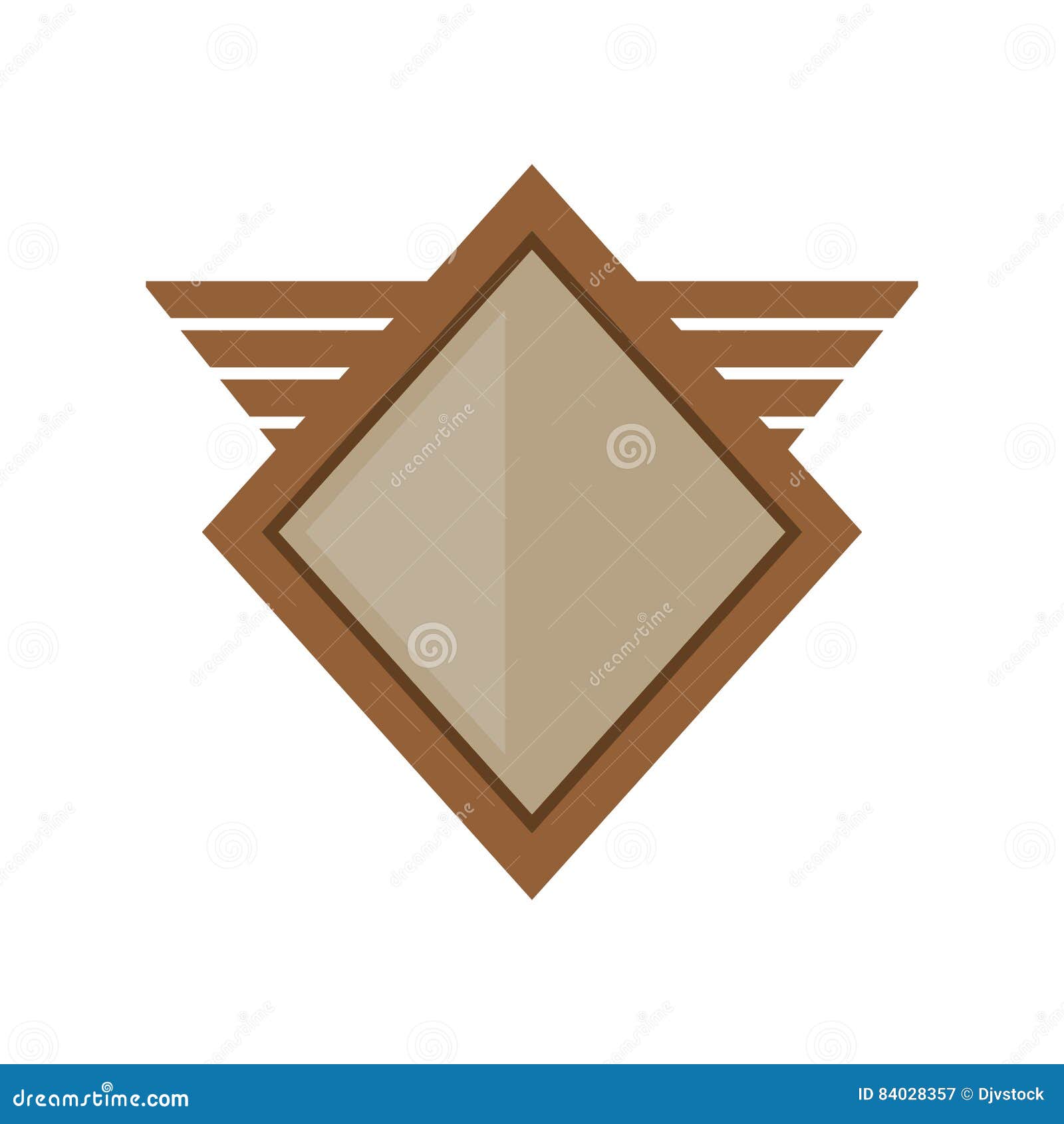 Brown Shield Winged Shape Geometric Badge Stock Illustration ...