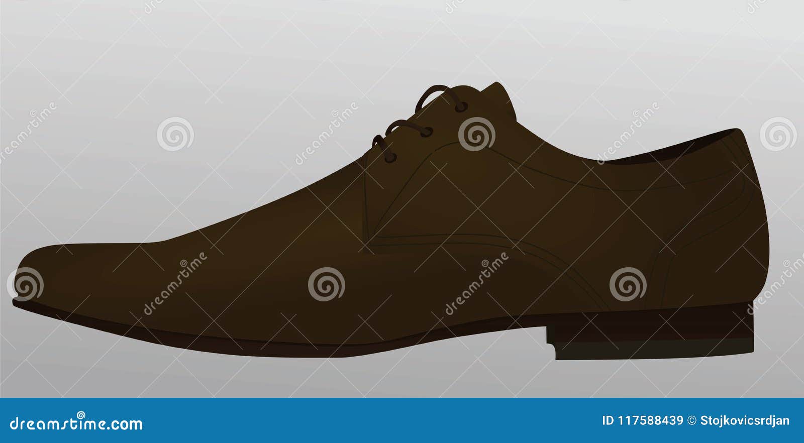 Brown shoe. side view stock vector. Illustration of leather - 117588439