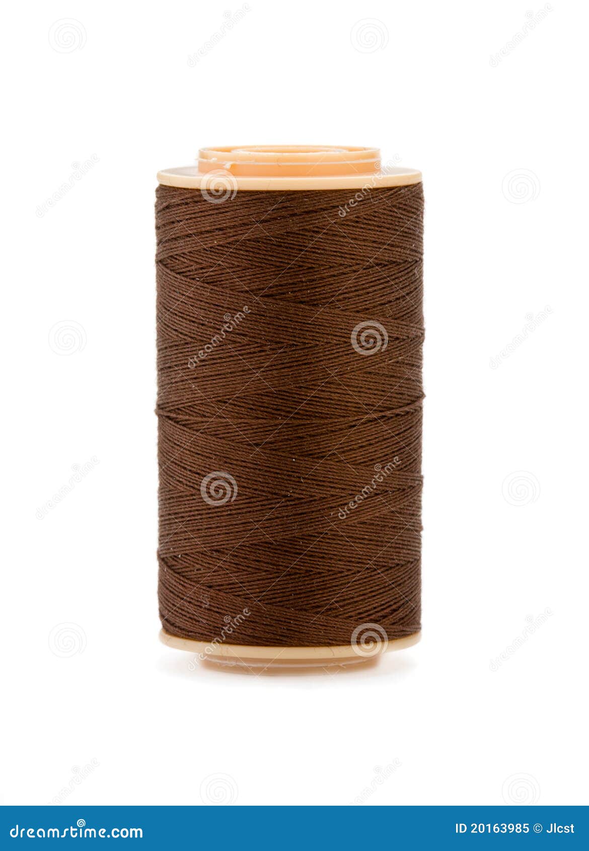 Brown Silk Cotton Thread on Plastic Reel. Stock Image - Image of ...