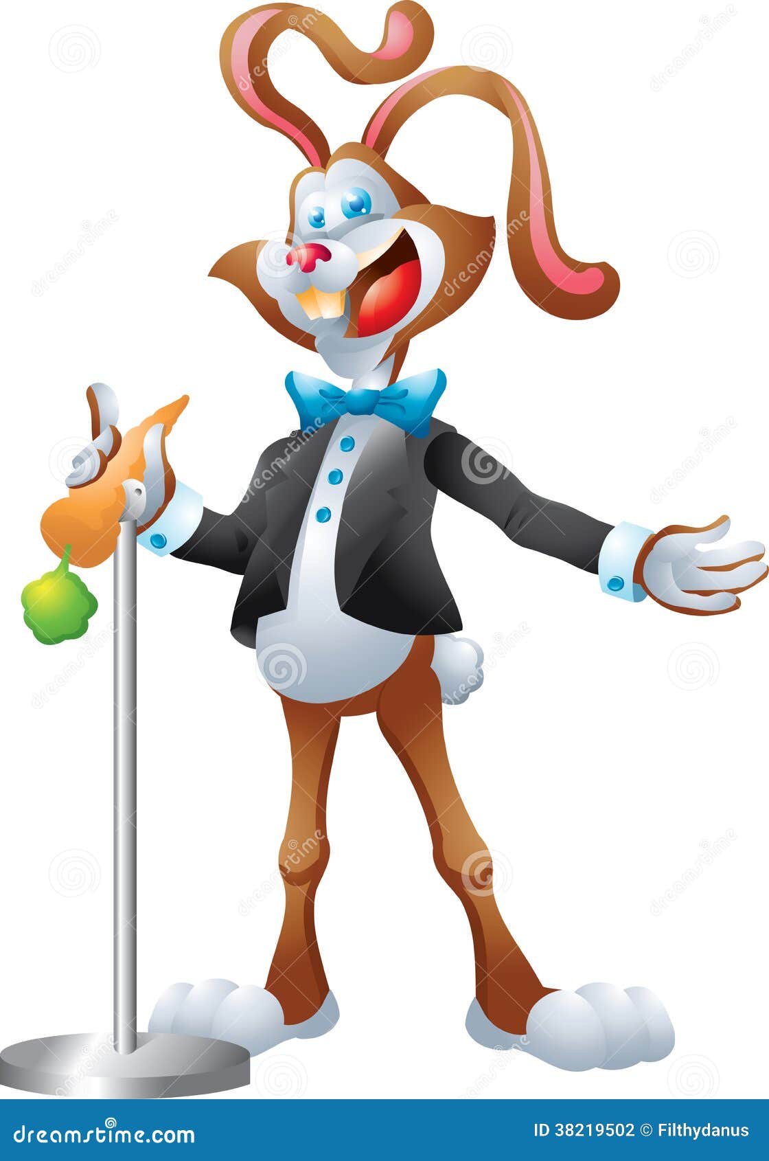 Rabbit Singing Happy Cartoon Vector | CartoonDealer.com #80111245