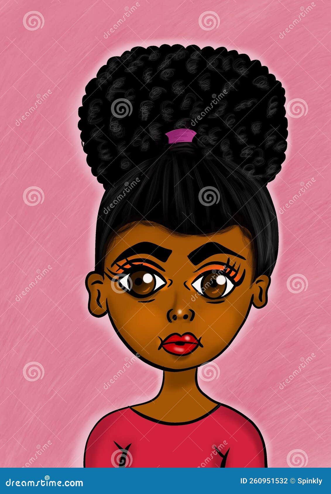 Brown Skin Girl Anime Style Drawing Stock Illustration Illustration Of Afro Cartoon 260951532
