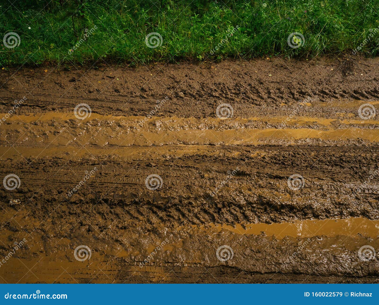 Brown Slush and Mud on the Road. Traces of Trucks Stock Image - Image ...