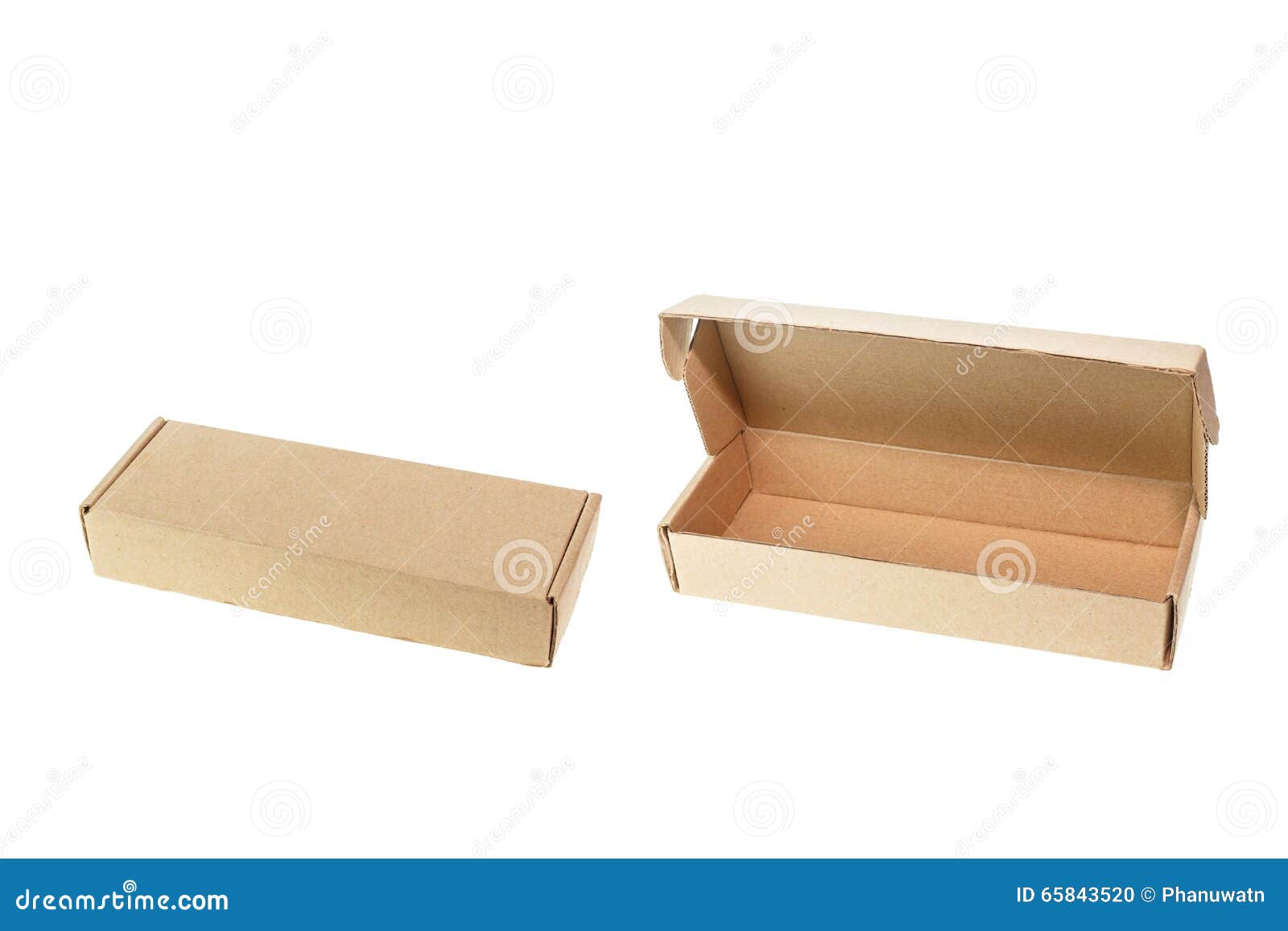 Brown Small Cardboard Box Isolated on White Stock Photo - Image of ...