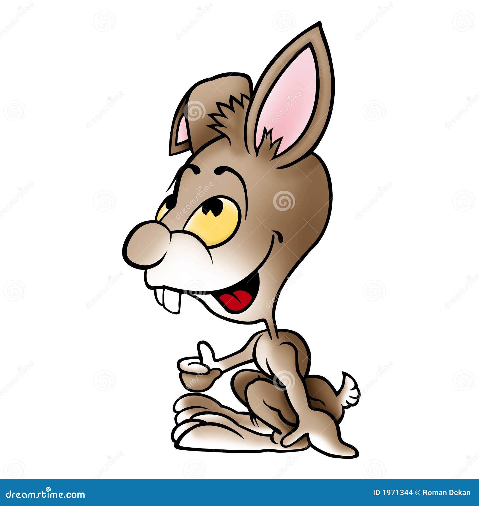 Brown smiling rabbit stock illustration. Illustration of standing - 1971344