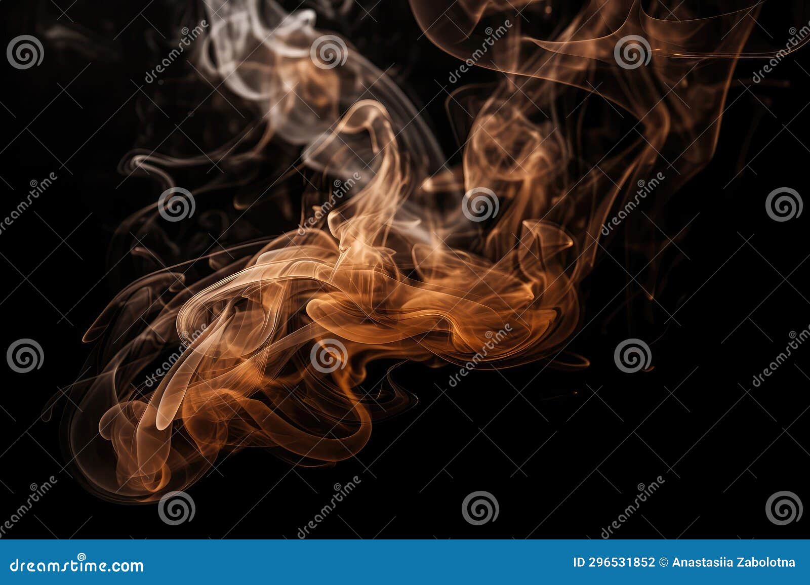 Brown Smoke on Black Background. Generative AI Stock Illustration ...