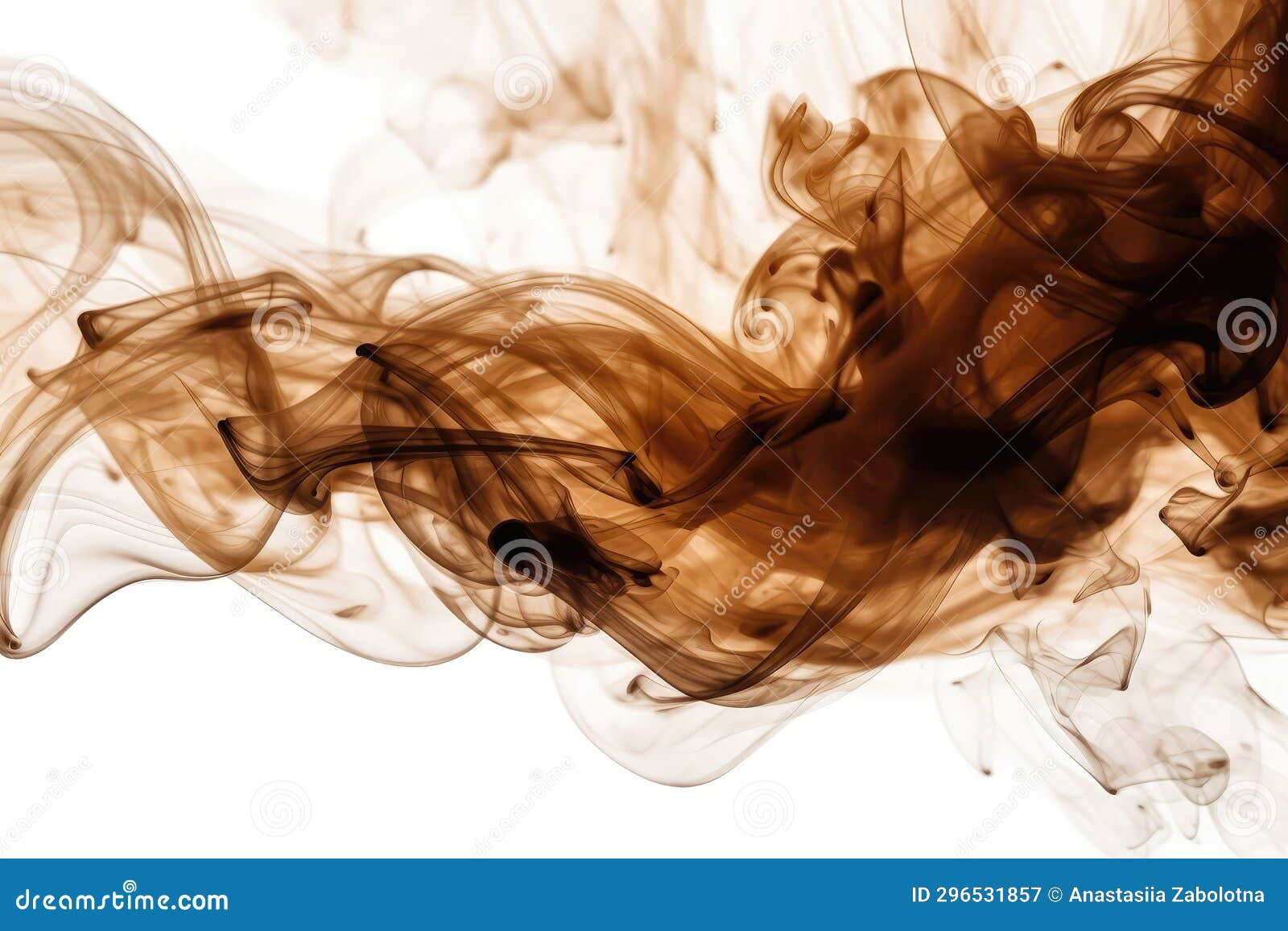 Brown Smoke on White Background. Generative AI Stock Illustration ...