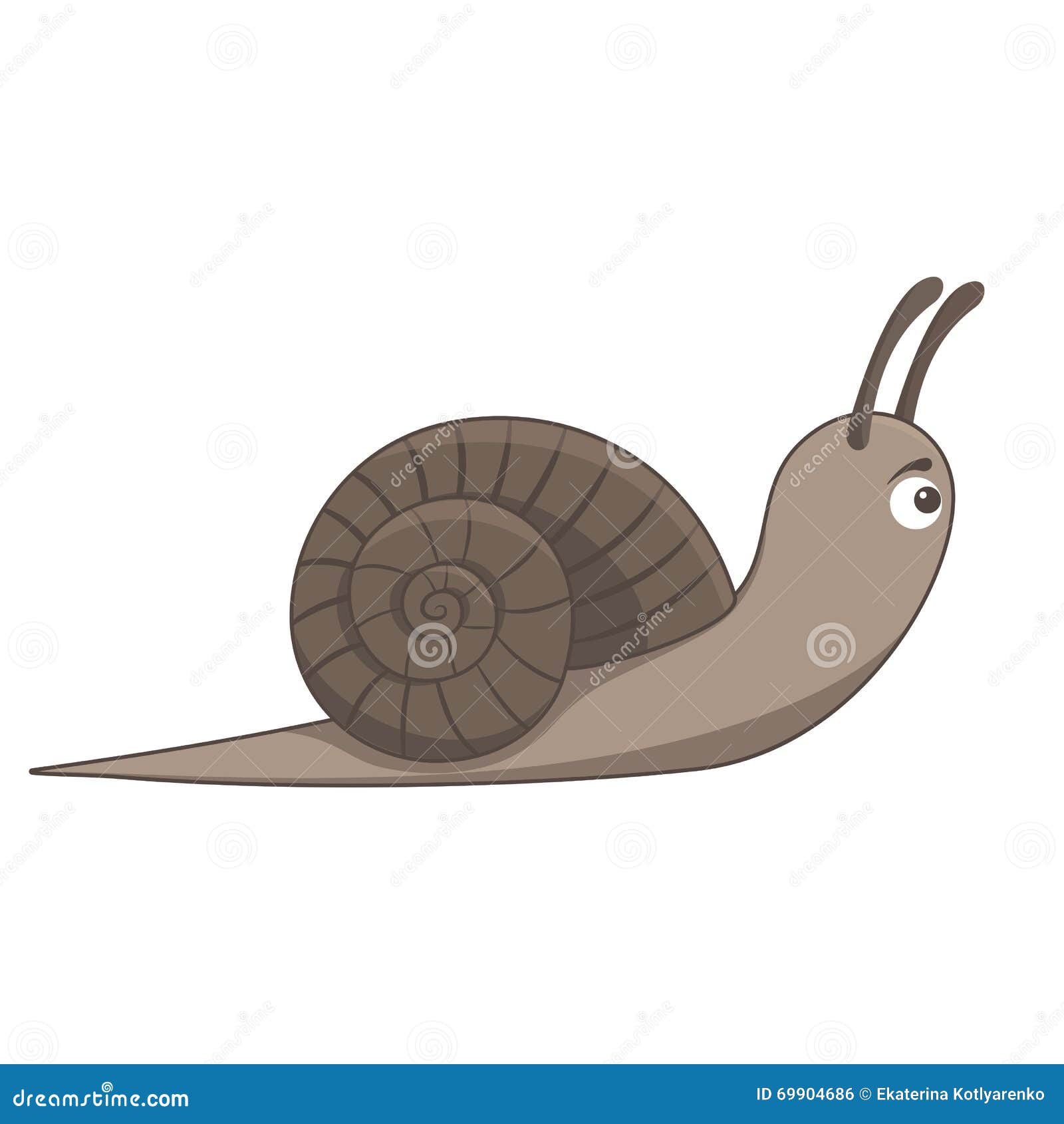 Brown Snail on White Background. Cartoon Style Stock Vector ...