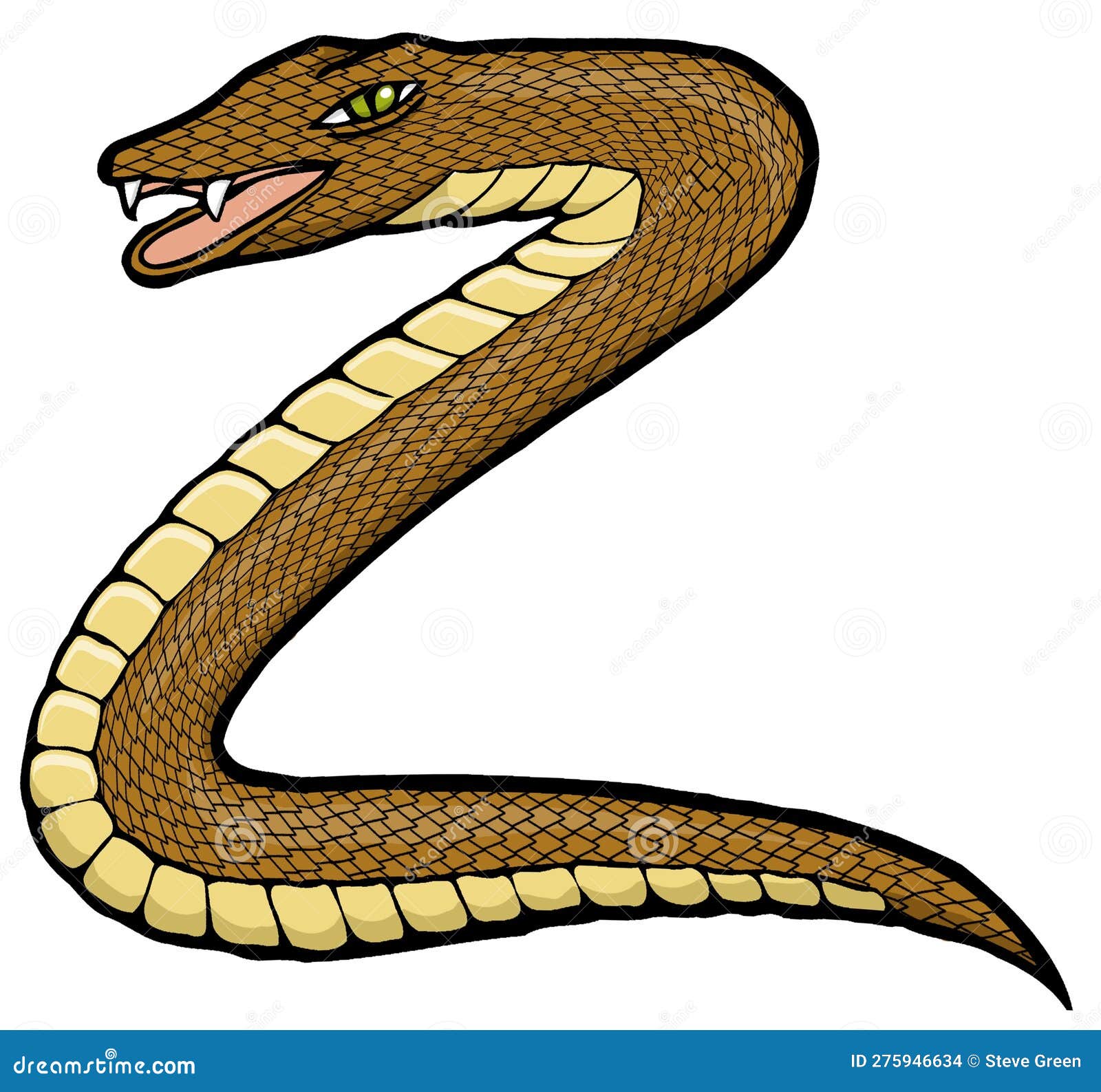 A Brown Snake Forming the Letter Z Stock Vector - Illustration of ...