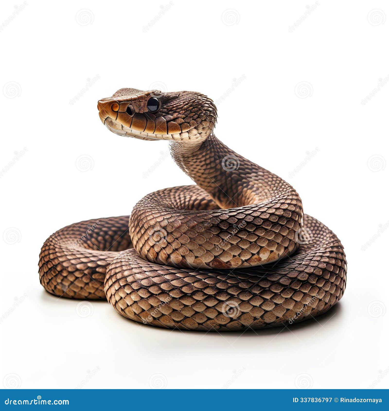 Brown Snake on White Background Stock Image - Image of wildlife, wild ...