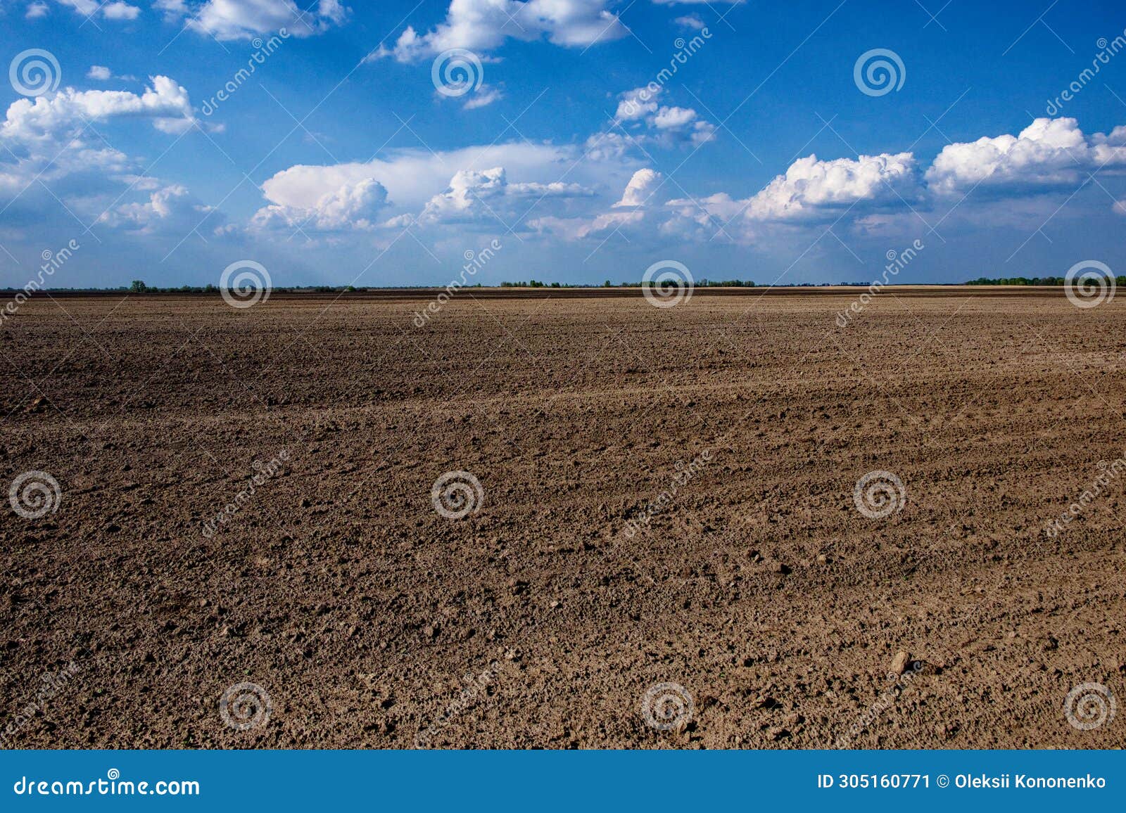 Brown Soil of a Large, Empty Farmland and Clouds Stock Image - Image of ...