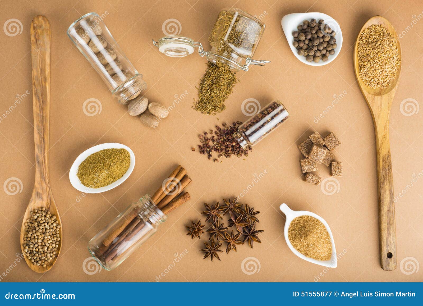 Brown Spices on a Brown Background Stock Image - Image of sticks ...