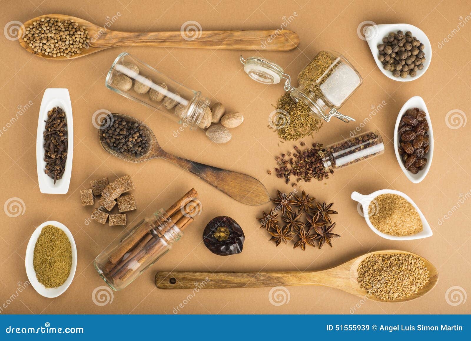 Brown Spices on a Brown Background Stock Image - Image of pepper ...
