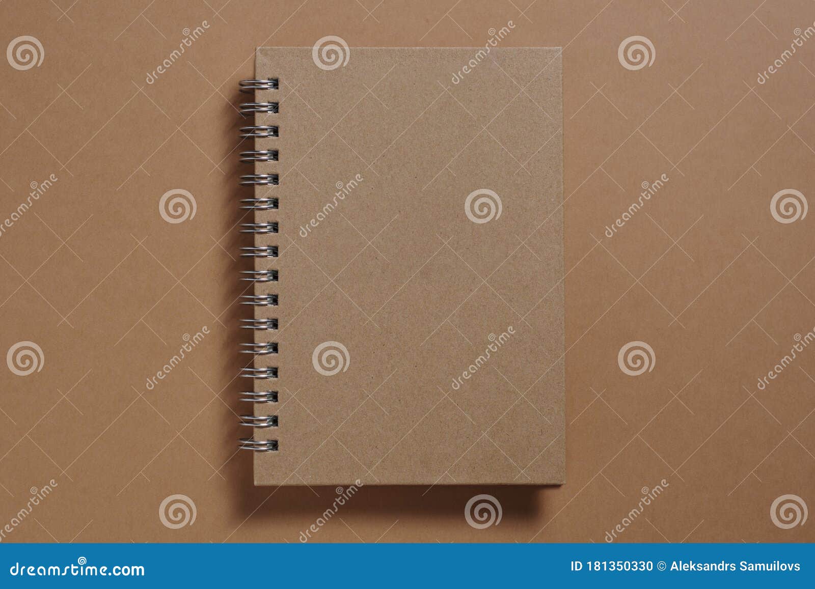 Brown spiral notebook stock photo. Image of open, school - 181350330