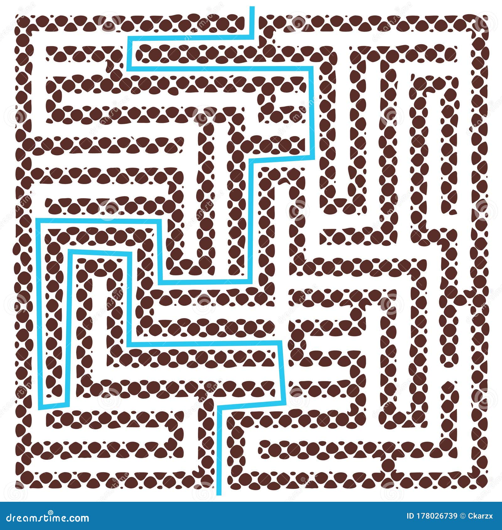 Brown Square Maze with Help Stock Vector - Illustration of objective ...