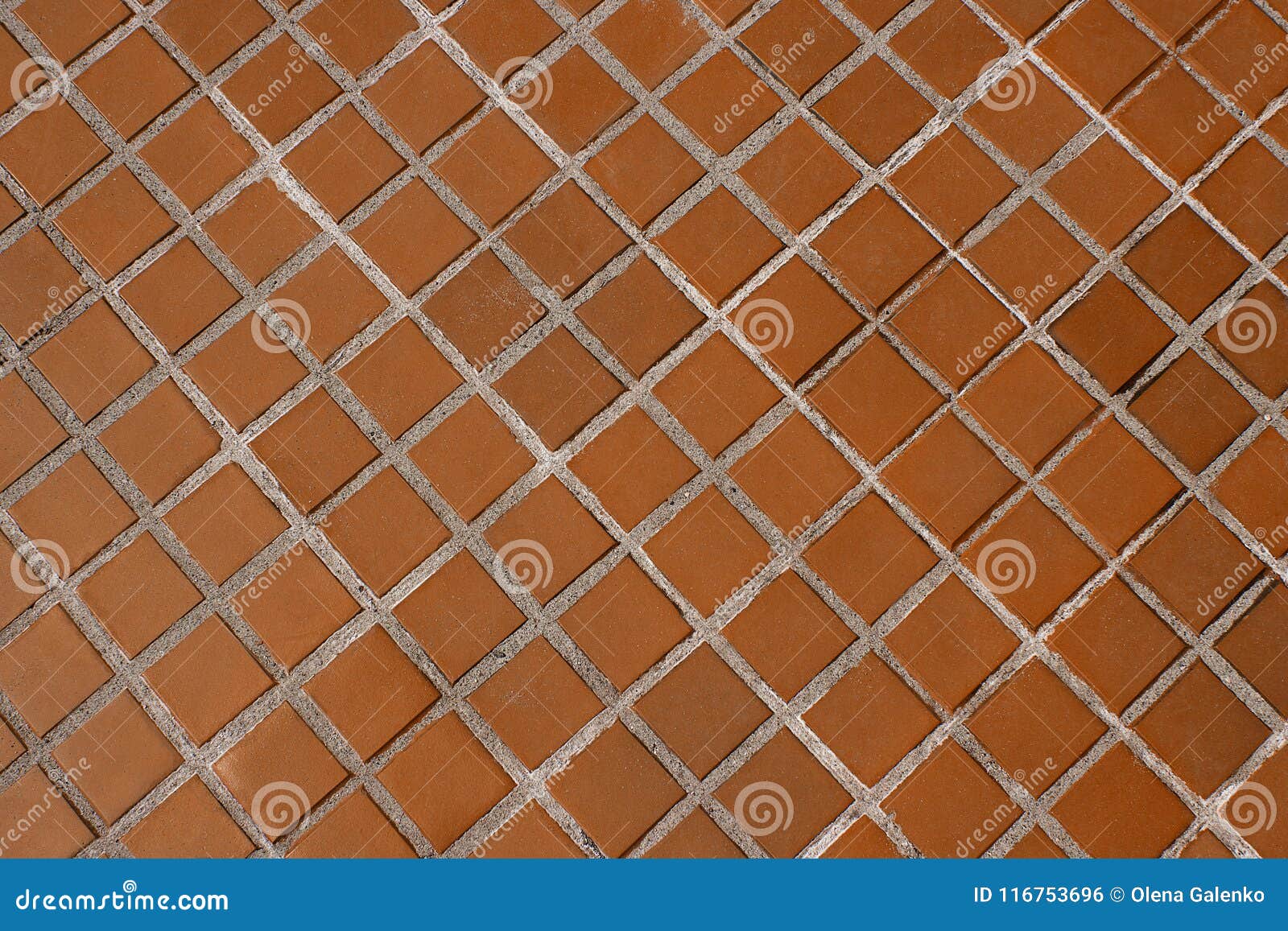 Brown Square Tile Floor Background or Texture. Stock Photo - Image of ...